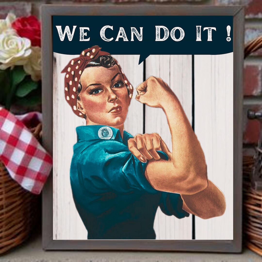Rosie the Riveter Framed Poster - Patriotic History Artwork, Rustic ...