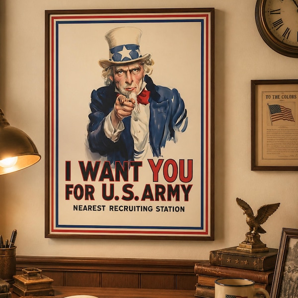 Uncle Sam I Want You Poster - Etsy