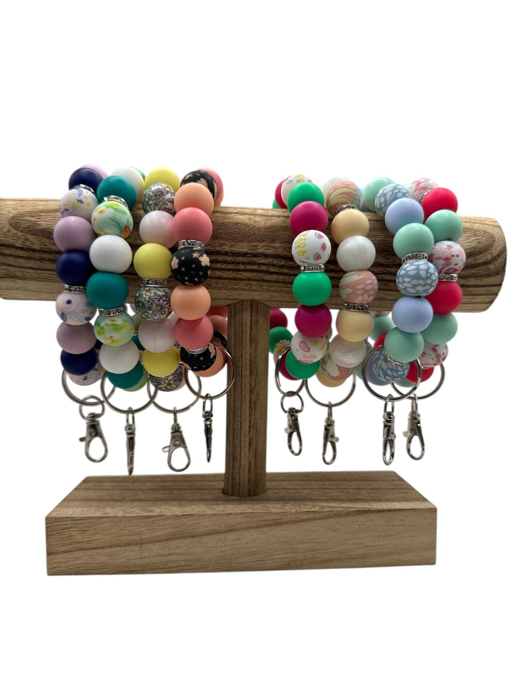 Beaded Wristlet Keychain, Silicone Beads, Cute Gifts, Gifts for Her ...