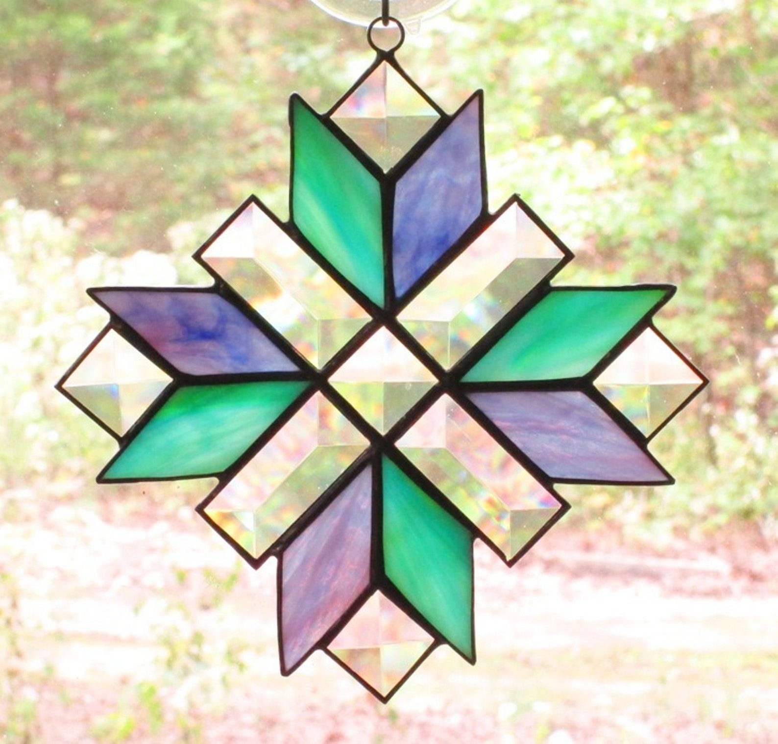 Stained Glass Suncatcher Cross Quilt Pattern in Streaky - Etsy