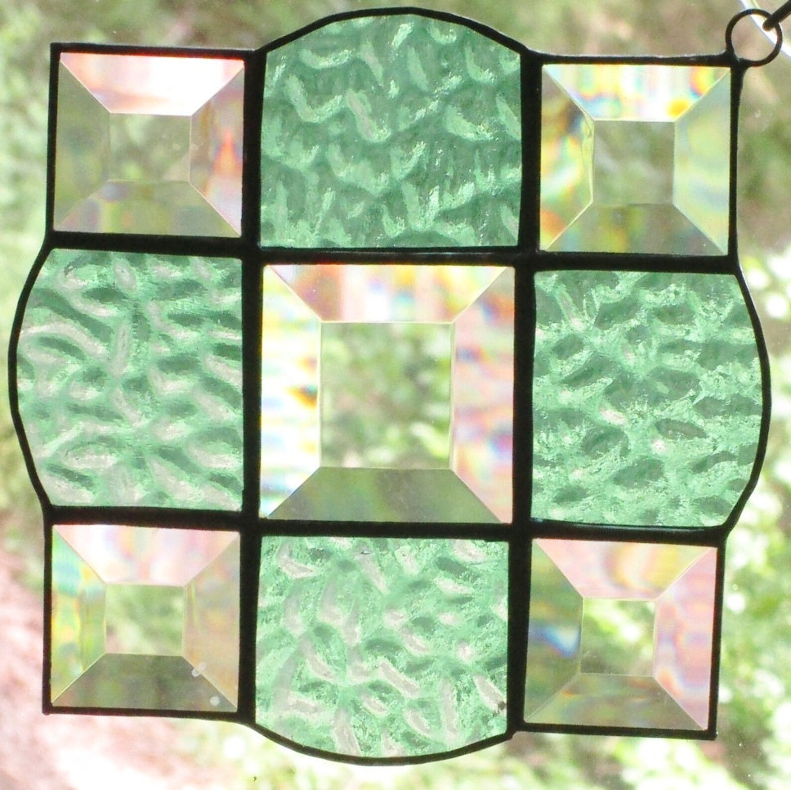 Stained Glass Suncatcher Victorian in Textured Light Green - Etsy