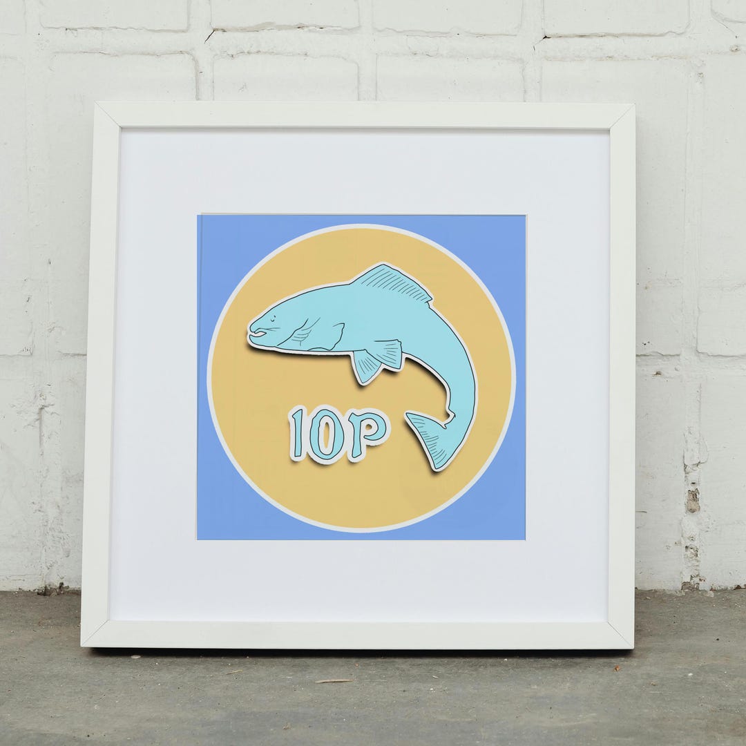 Irish Salmon Coin Art Print: Vintage Celtic Design - Etsy