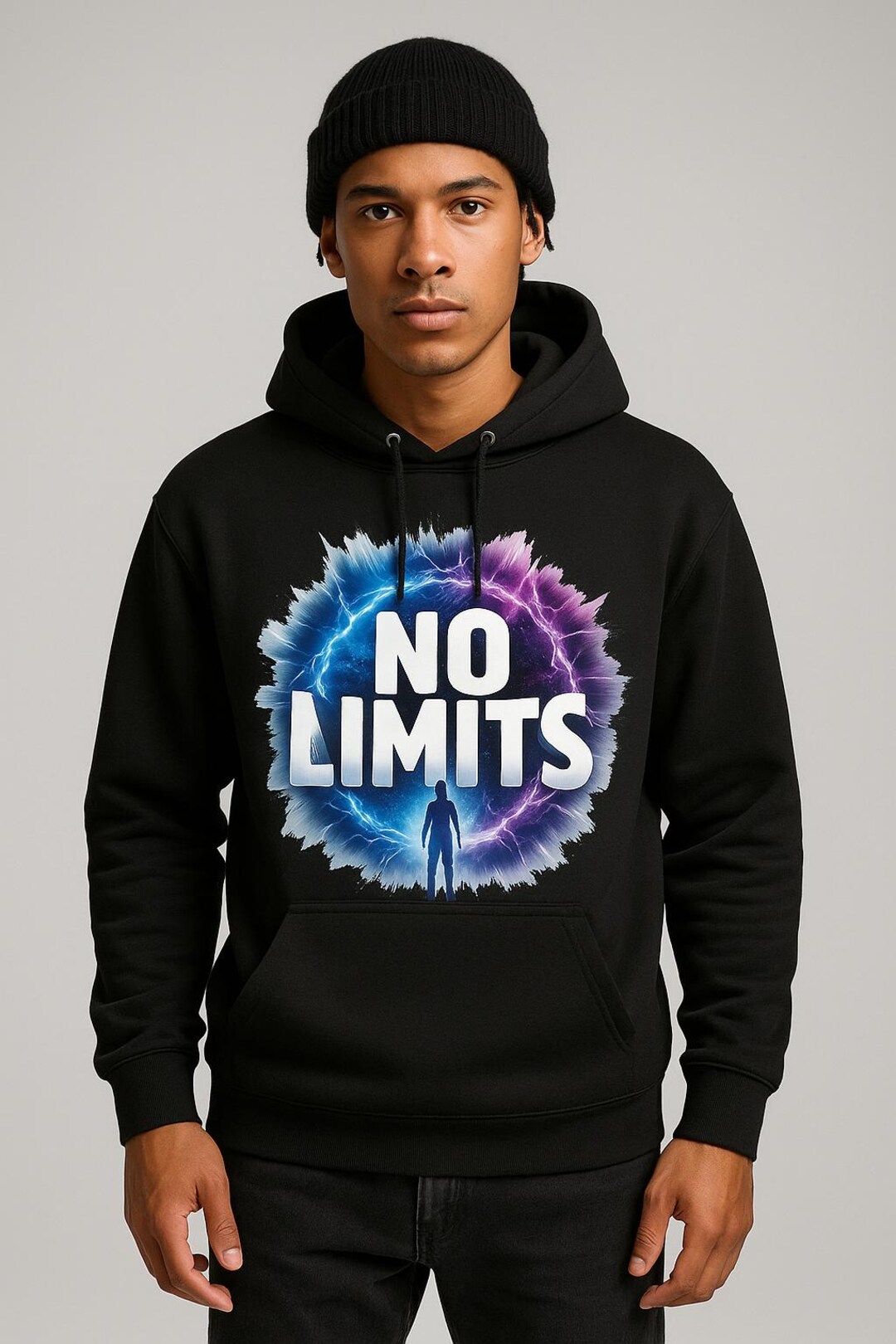 NO LIMITS Electric Graphic Hoodie – Empowering Unisex Apparel - Etsy