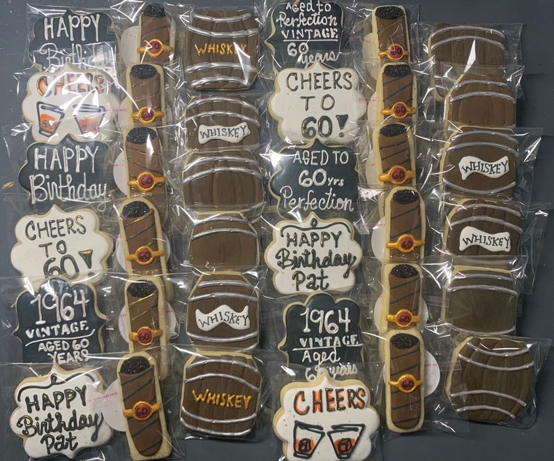 Cigar and Whiskey Themed Cookies - Etsy