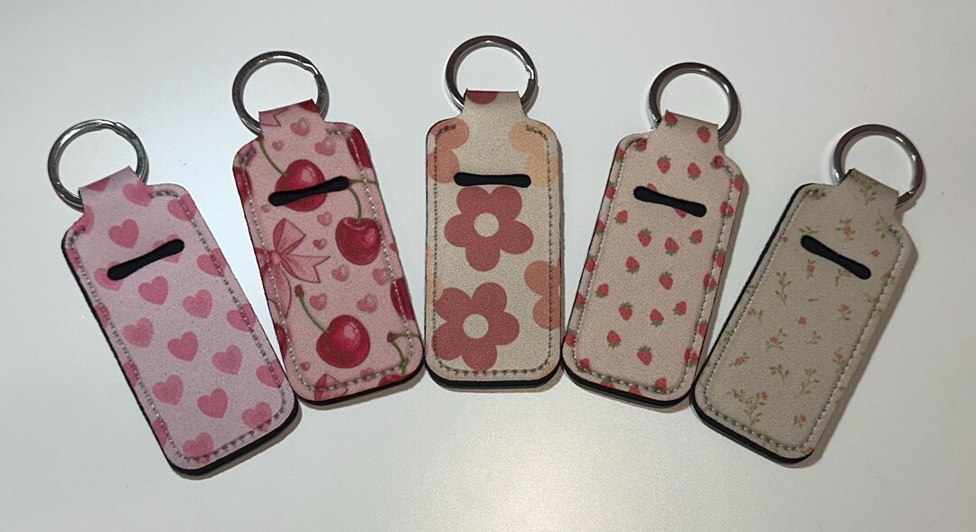 Girly Lipstick/chapstick Holder Keychain - Etsy