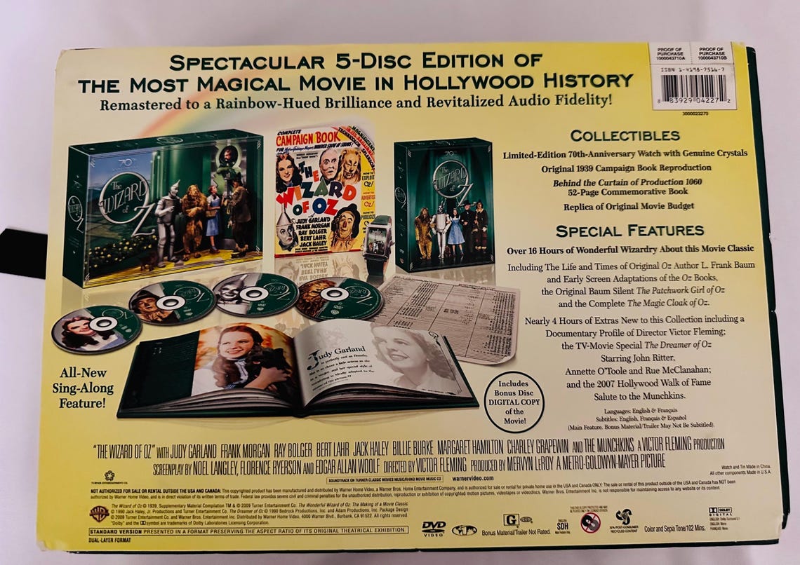 Wizard of Oz Limited Edition Box Set 70th Anniversary - Etsy