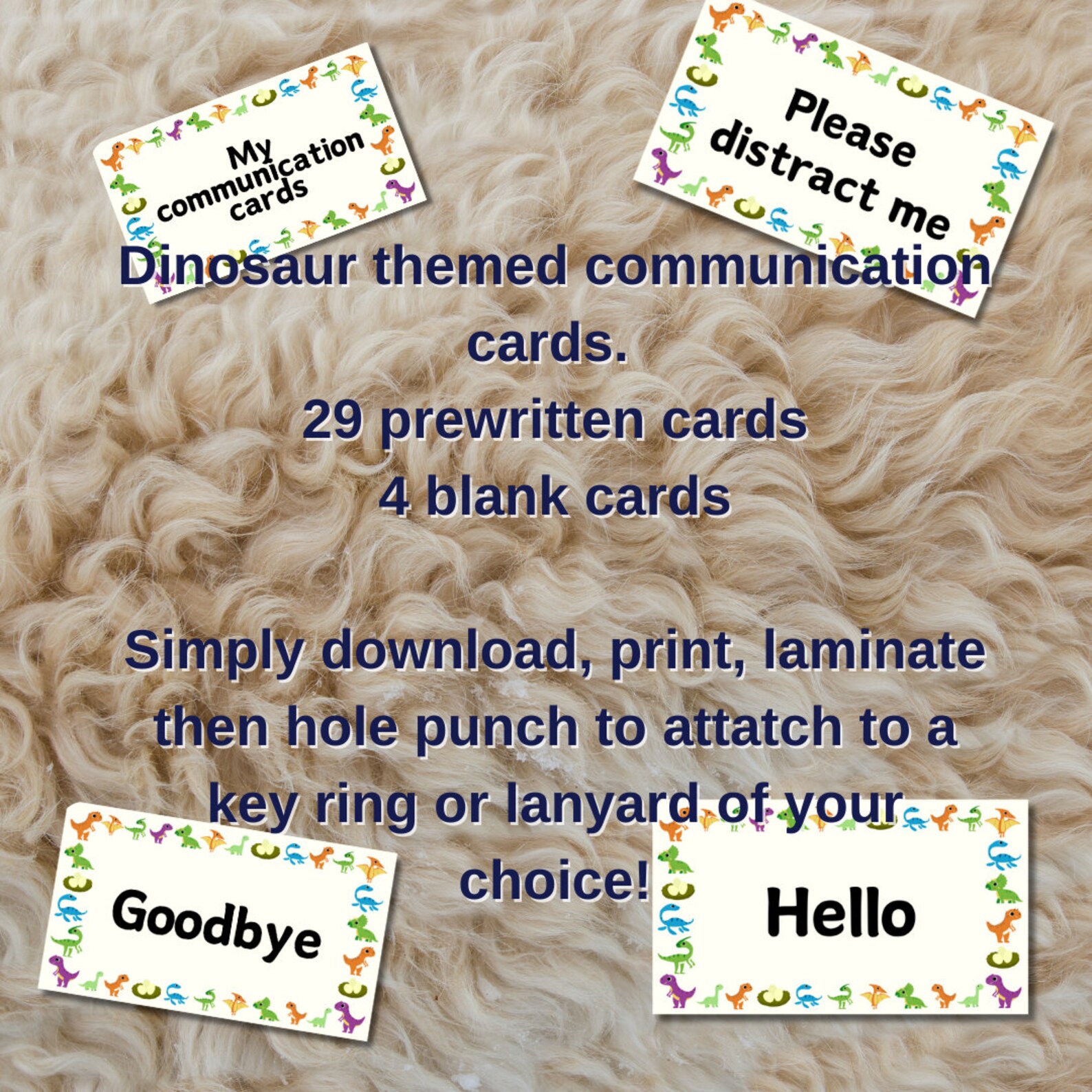 Dinosaur Themed Non Verbal Communication Cards, Digital Printable ...