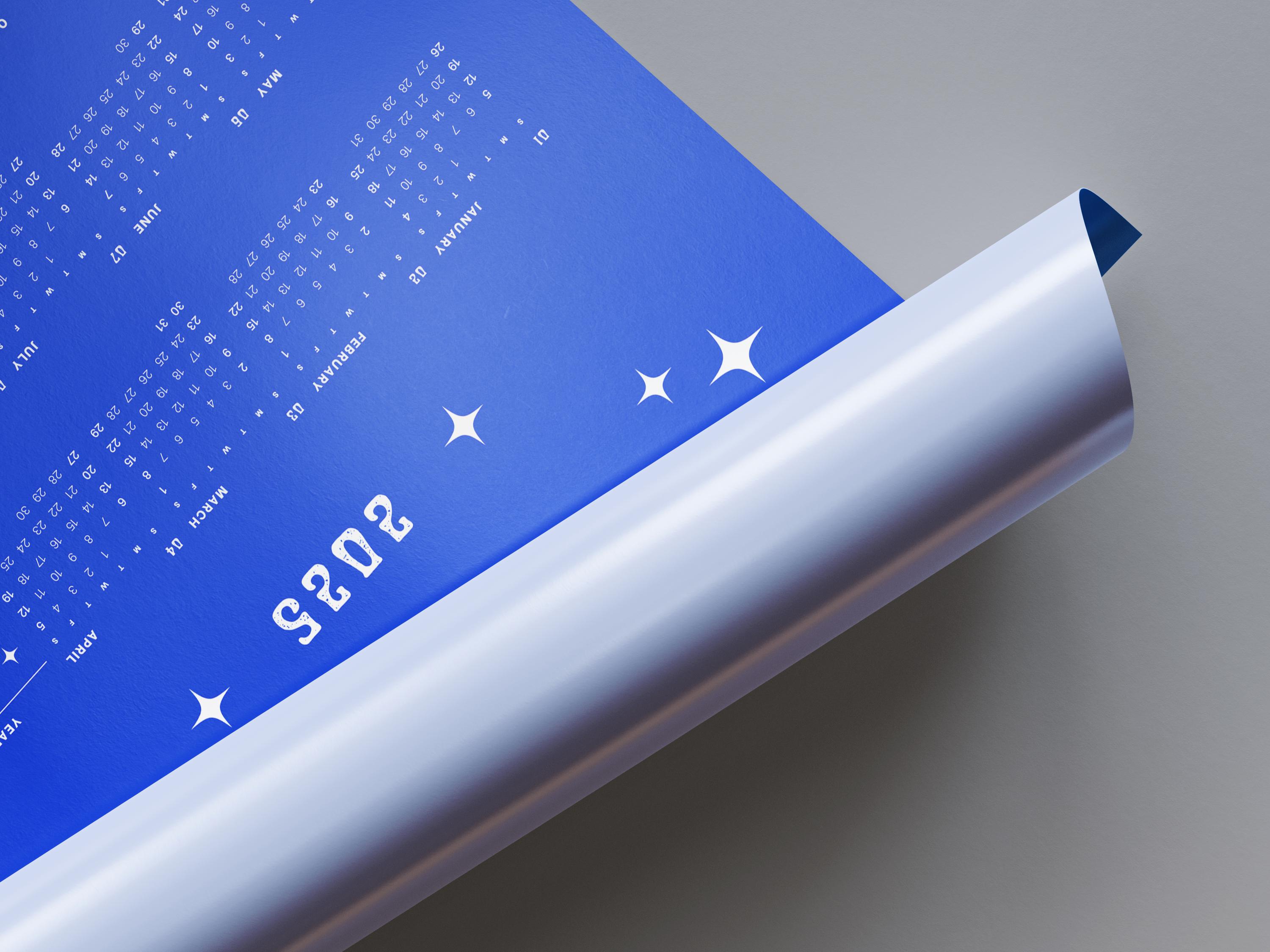 2025 Printable Wall Calendar With Trendy Design, Poster Calendar in ...