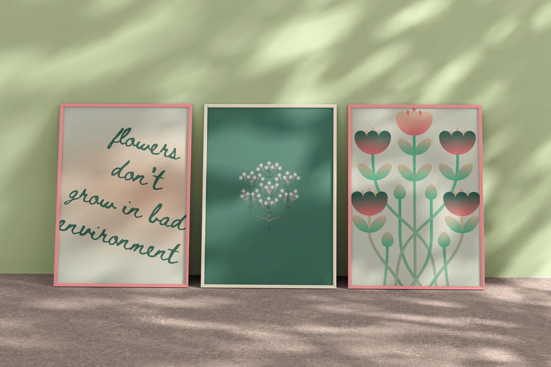 Soft Flower Poster Bundle With Positive Motivational Quotes, 10 ...