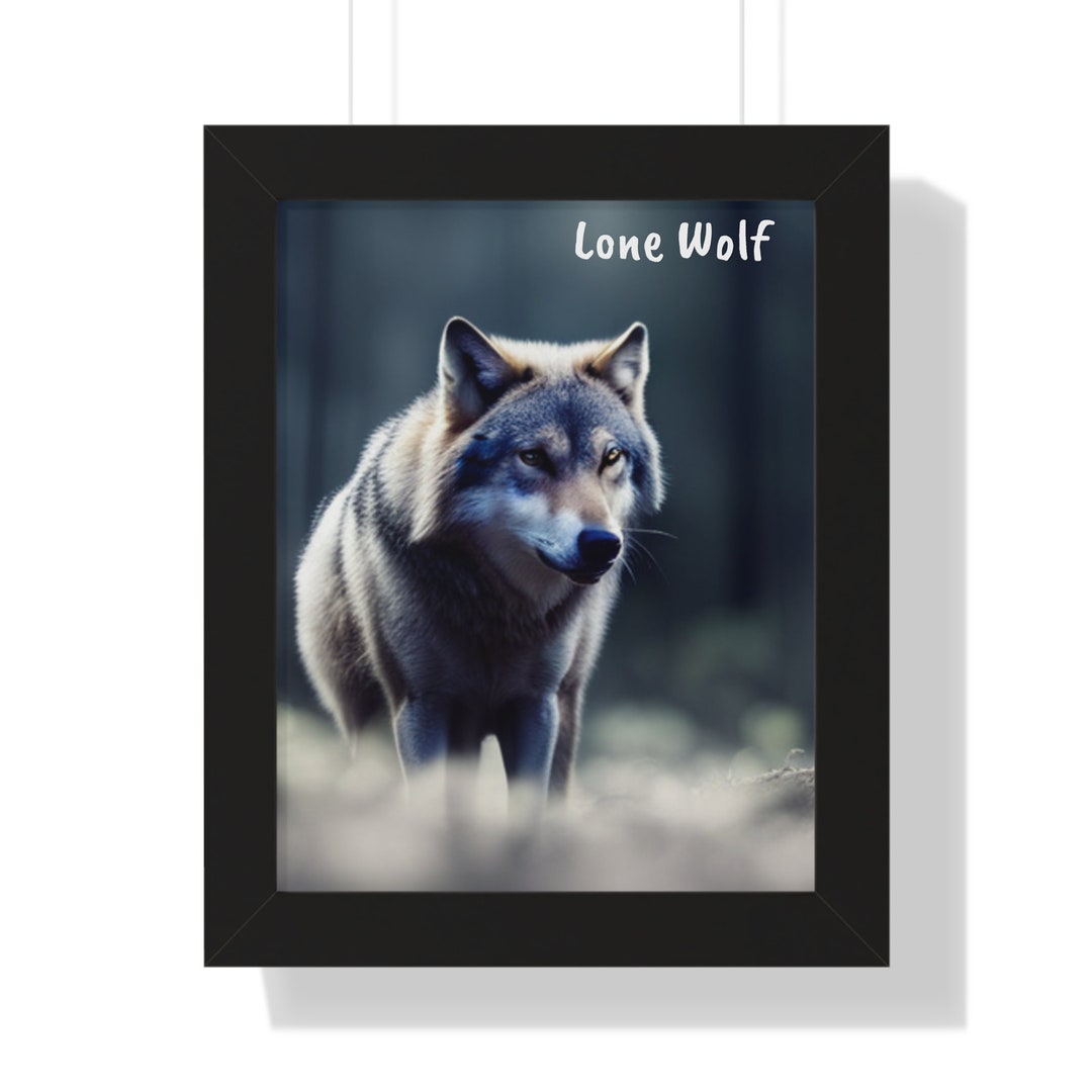 Framed Poster Forest Wolf Art Print, Abstract Nature Inspired Art, Wolf ...