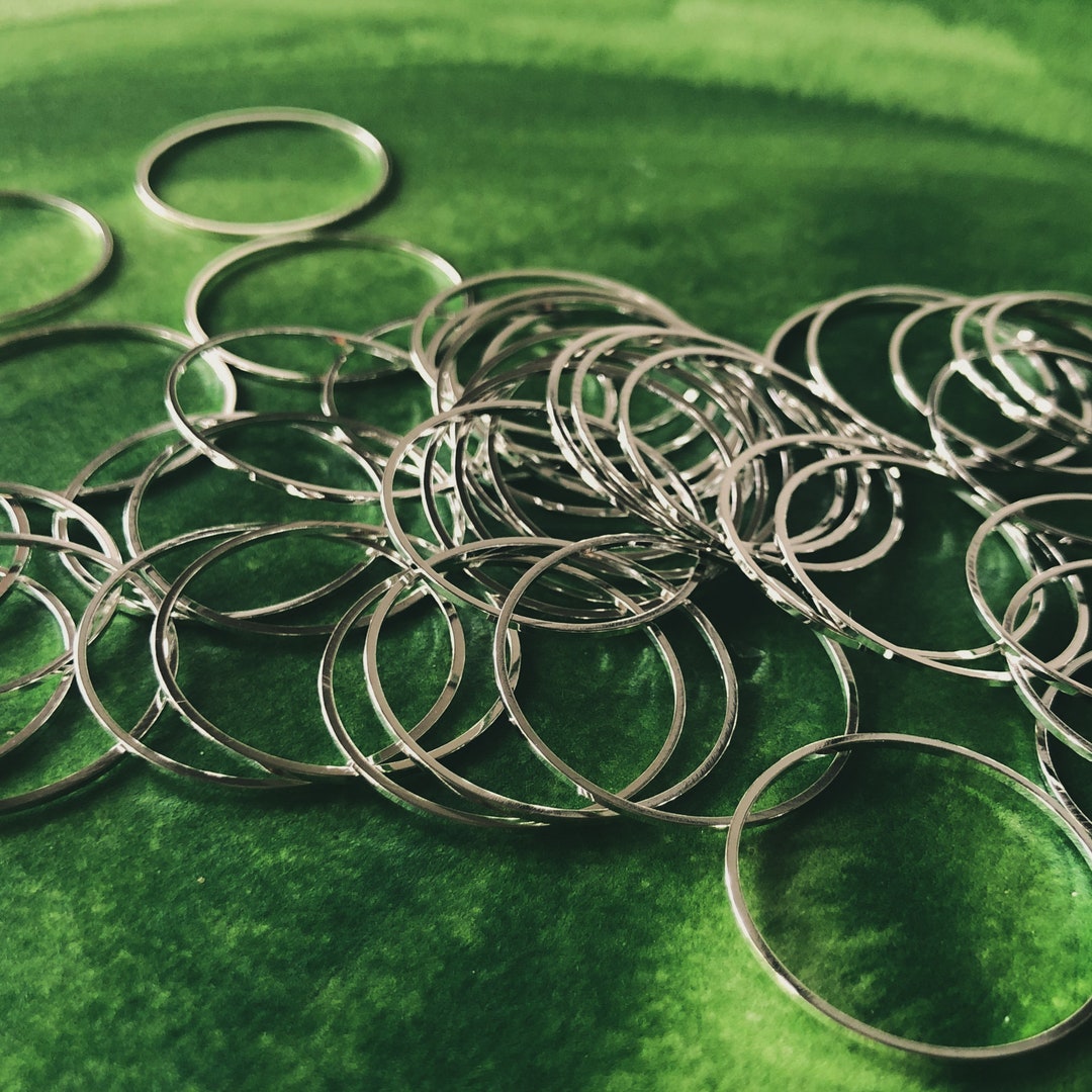 Silver Link Hoops 25mm: Platinum Thick and Round Connector Jewelry ...