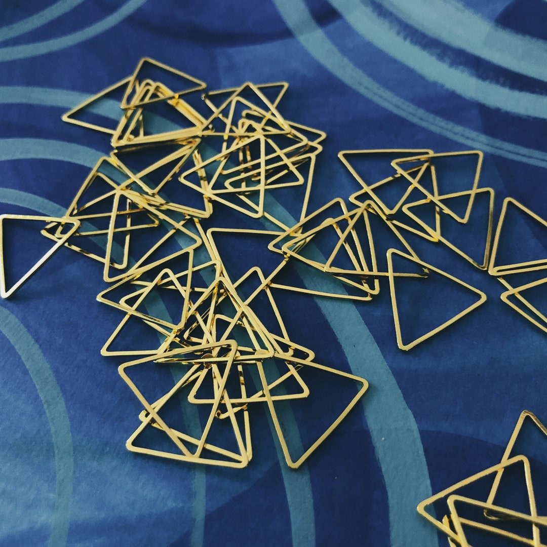 Gold Triangle Links Hoops Connectors | Diy Jewelry Supply Linking Rings ...