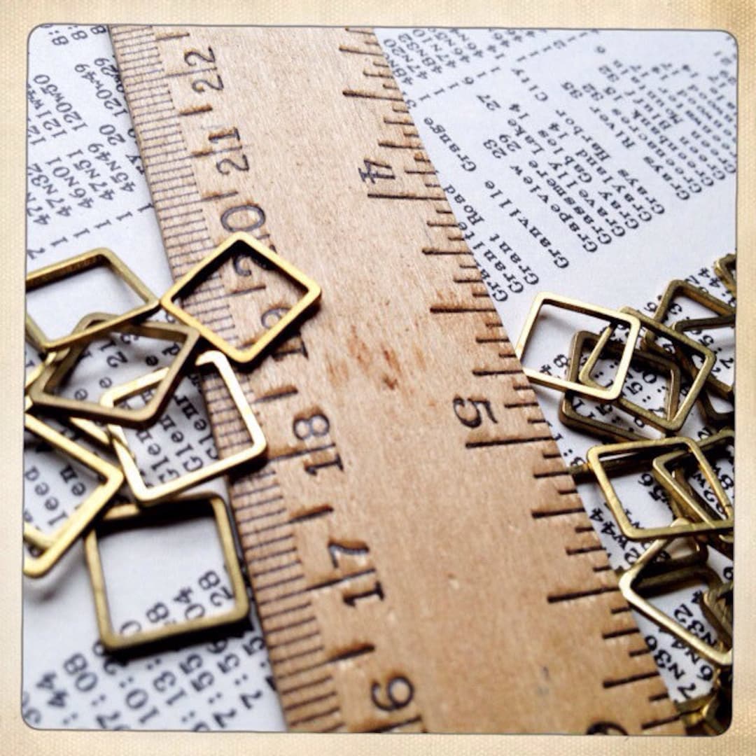 Small Brass Square Link | 10mm Square Brass Hoop Connectors | Select ...