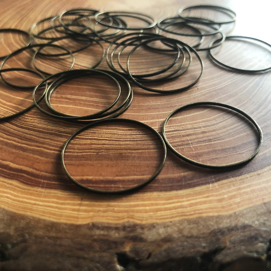Brass Rings 25mm, Antique Bronze Link, Round Hoops Connectors 25 Mm ...