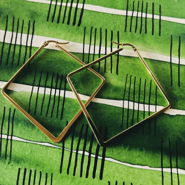 Large Gold Hoop Earrings - Etsy