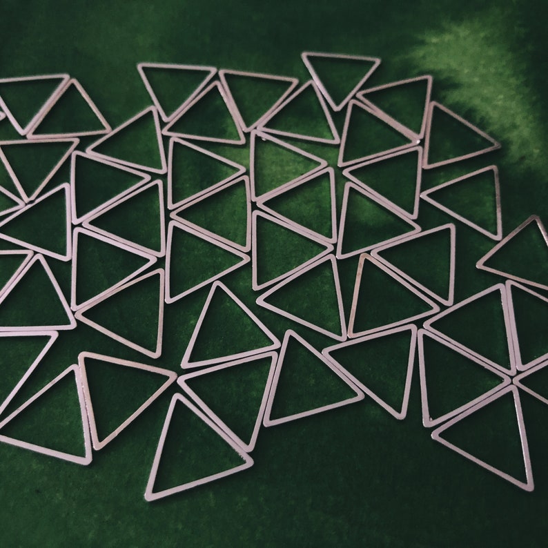 Small Silver Triangle Links | Triangle Connector Linking Rings | Silver ...
