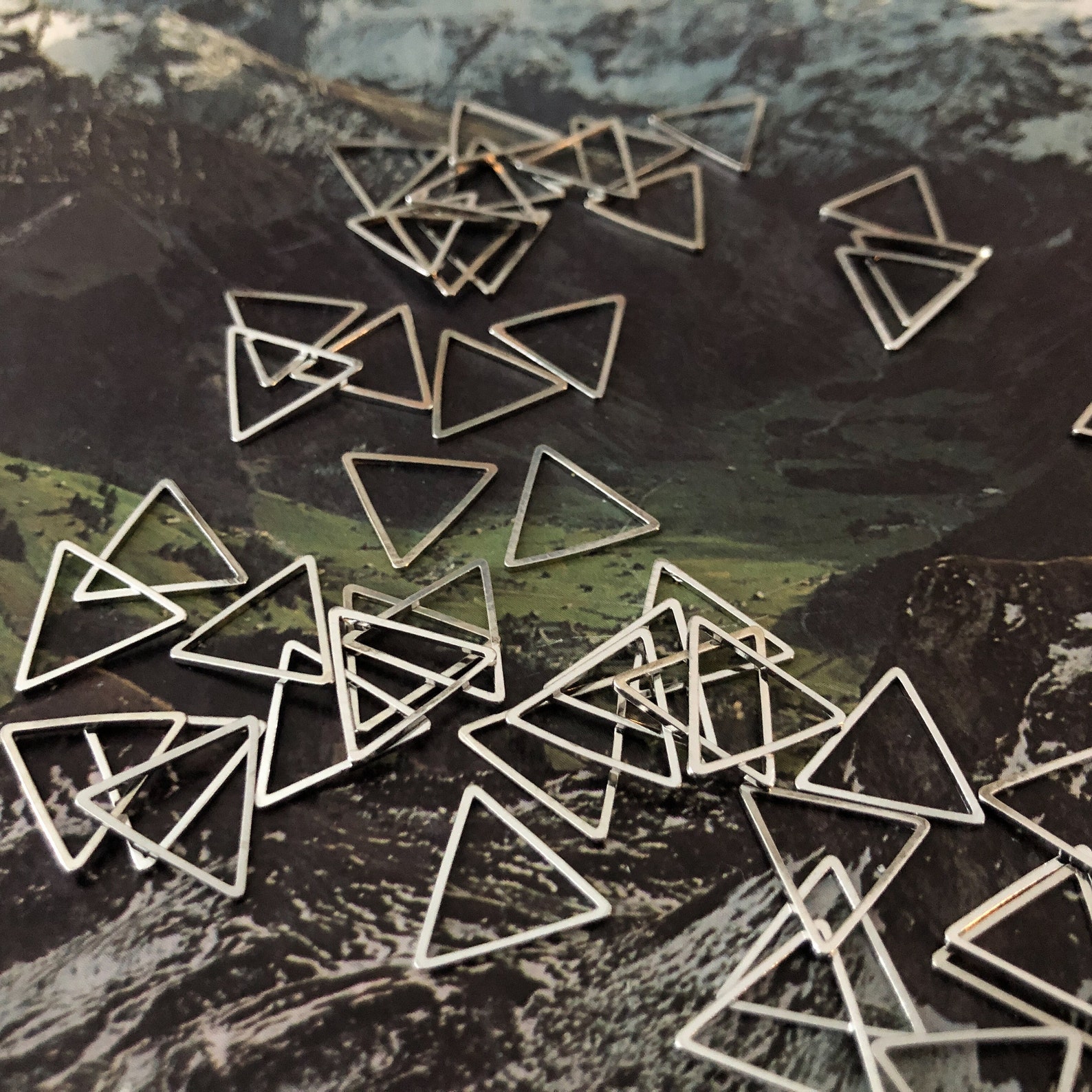 Small Silver Triangle Links | Triangle Connector Linking Rings | Silver ...