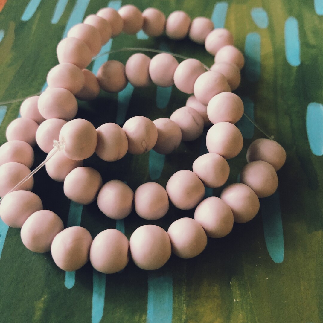 Pink Porcelain Beads Natural Round Shape 15 Strand Light Pink Matte - Etsy
