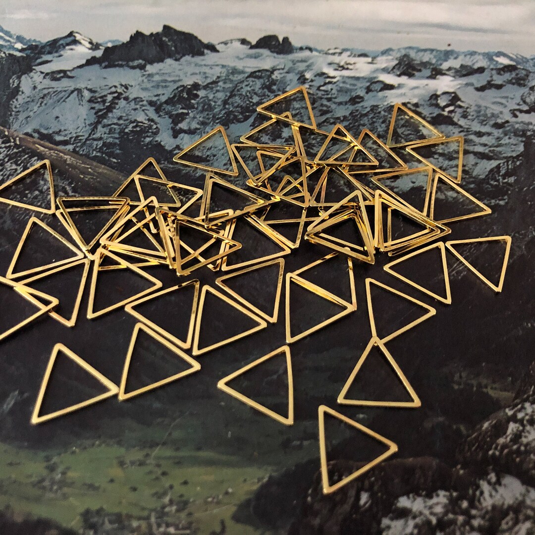 Small Gold Triangle Links Hoops Connectors | 13mm | 25 Pieces | Jewelry ...