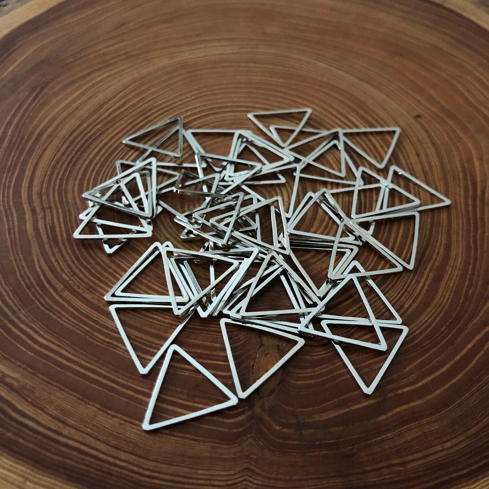 Small Silver Triangle Links | Triangle Connector Linking Rings | Silver ...