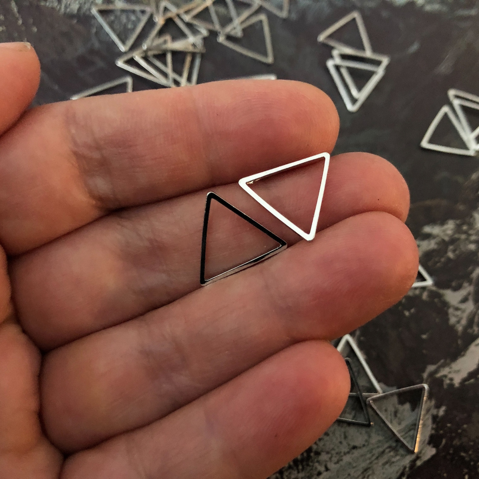 Small Silver Triangle Links | Triangle Connector Linking Rings | Silver ...