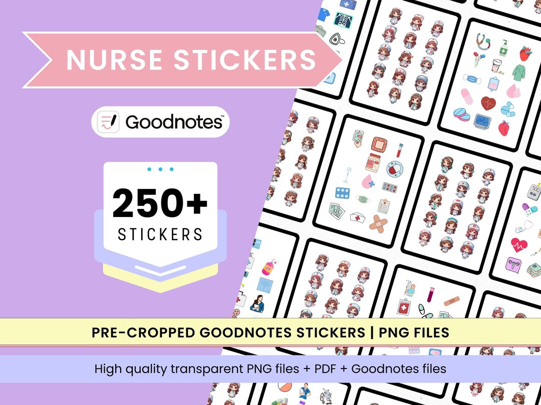 250 Nurse Goodnotes Stickers, Health and Medical Stickers, Nursing ...