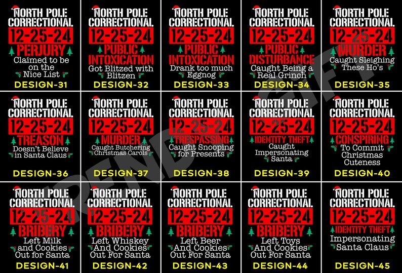 North Pole Correctional DTF Christmas 2024 Heat Transfer - Etsy