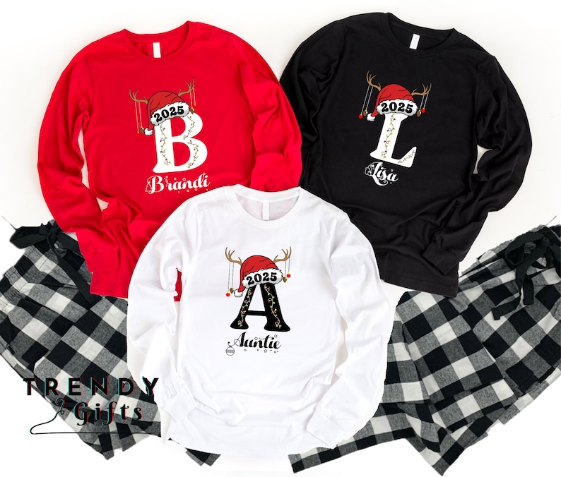 Custom Monogrammed Christmas 2025 Shirt: Christmas Family Name Shirt ...