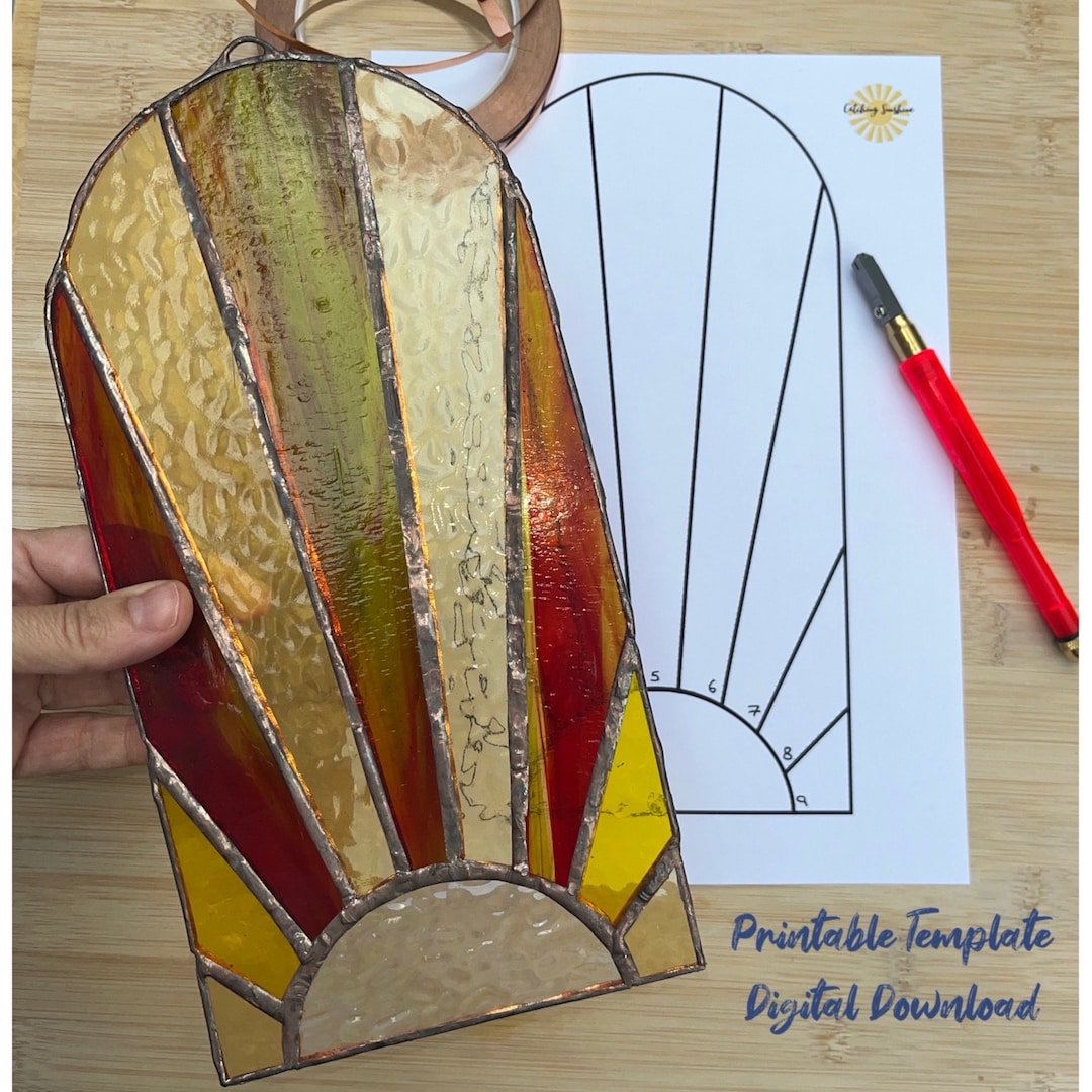 Sun Rays Stained Glass Template | Sun Stained Glass Pattern | Sun ...