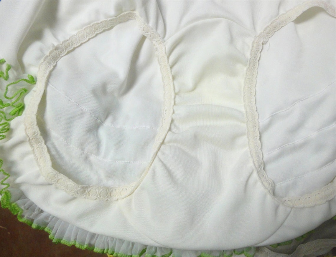 Vintage Lace Rhumba Panty White Nylon Ruffle Panty Green | Etsy