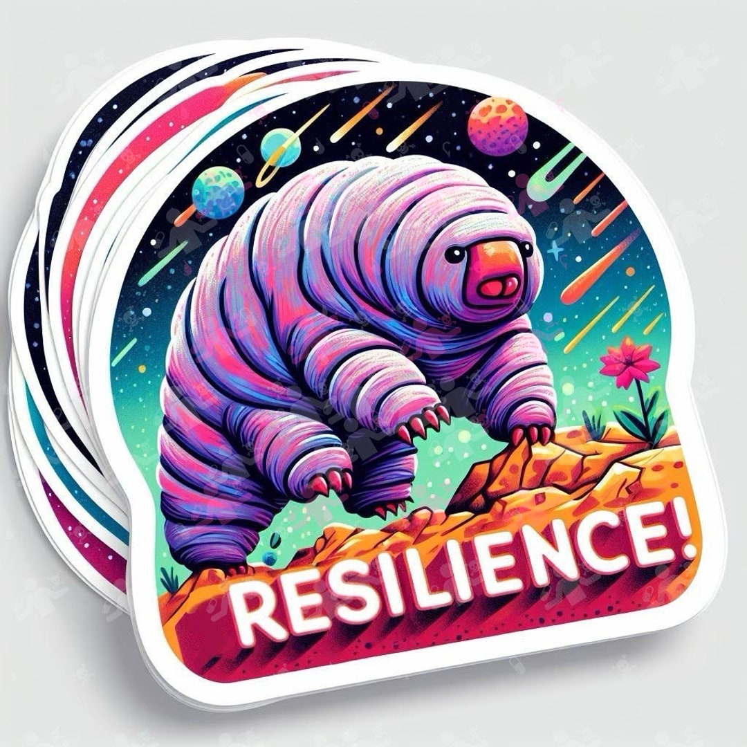 Tardigrade Resilience Water Bear Sticker inspirational Motivational Art ...