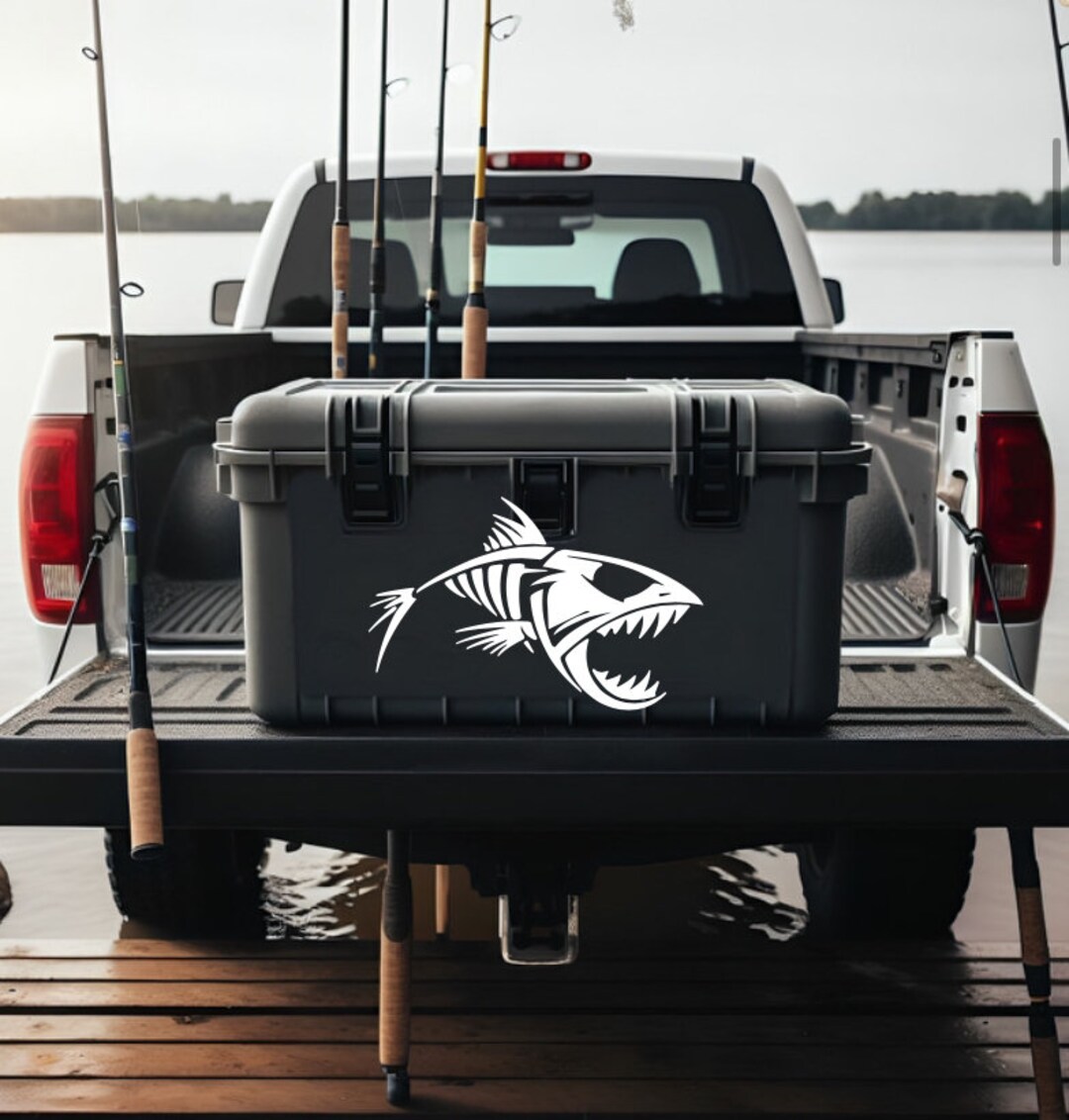 Angry Bone Fish Hook Shape Vinyl Sticker Fly Fishing G-loomis Fish Logo ...