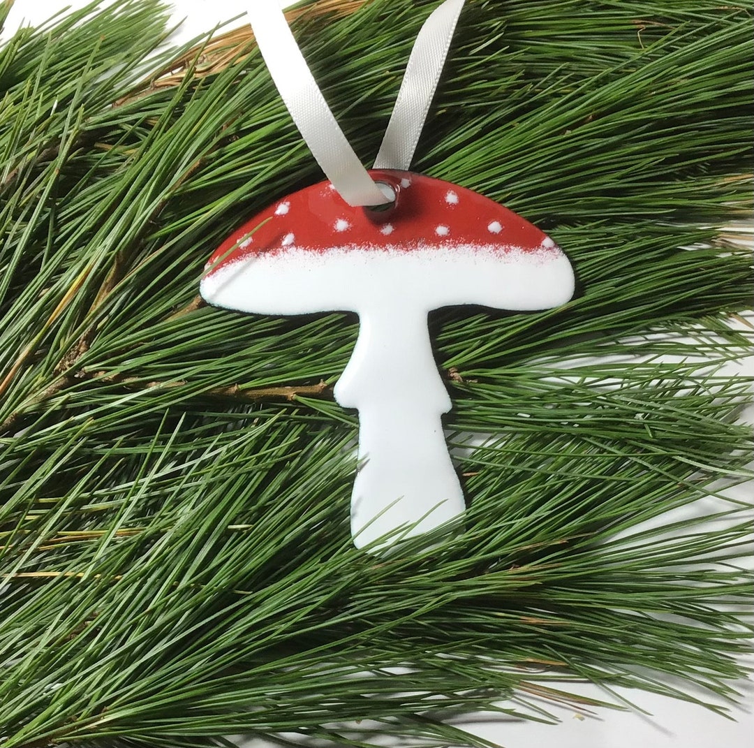 Mushroom Ornament, Enameled - Etsy