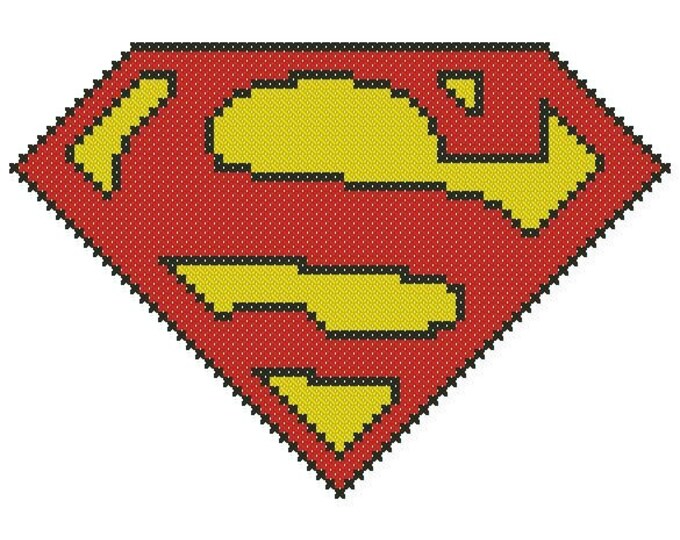 SUPERMAN LOGO CROSS STITCH PATTERN PDF FORMAT - Etsy UK