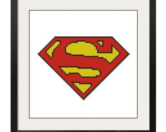 SUPERMAN CROSS STITCH PATTERN - PDF FORMAT - Etsy