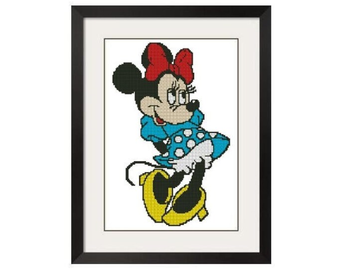 Minnie Mouse Cross Stitch Pattern Pdf Format Etsy