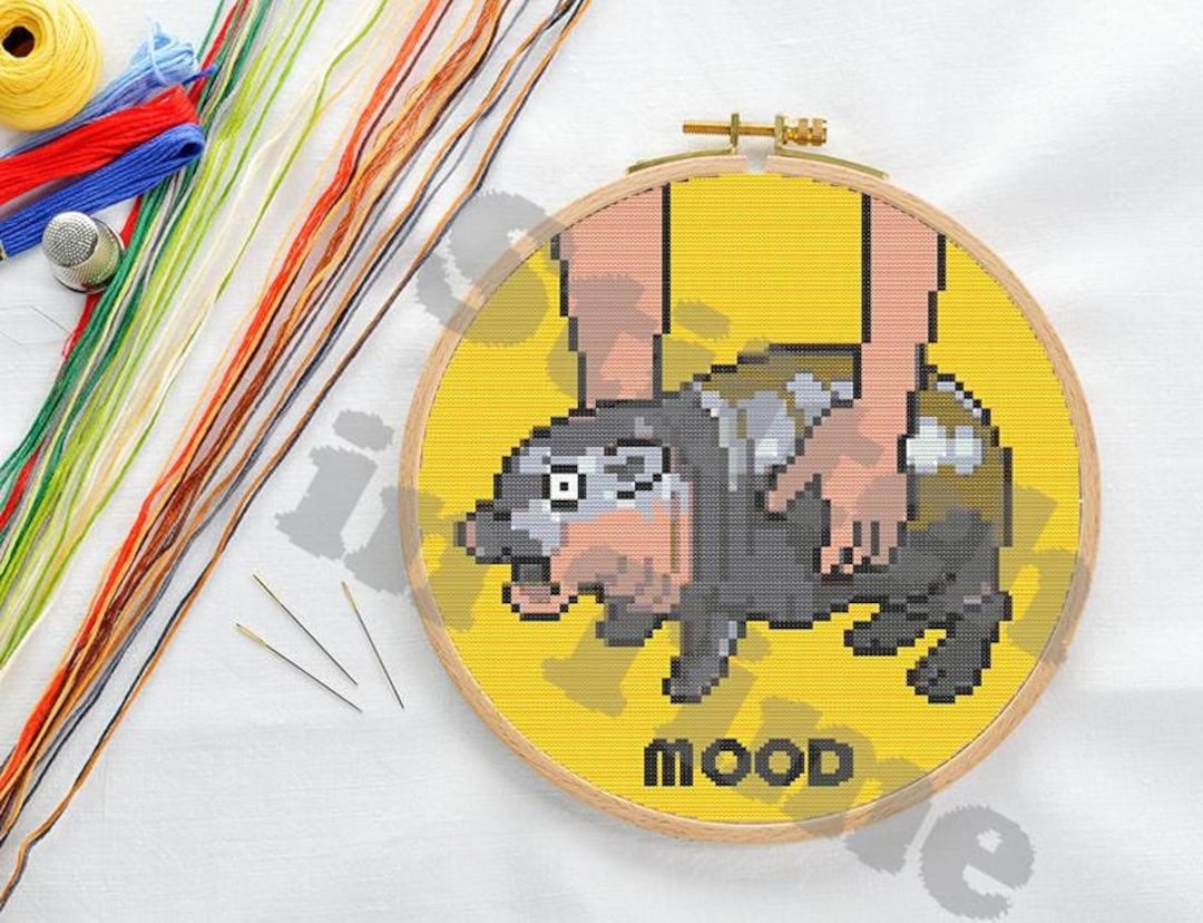 Moo Deng Mood Cross Stitch Digital Pattern Embroidery PDF SVG - Etsy
