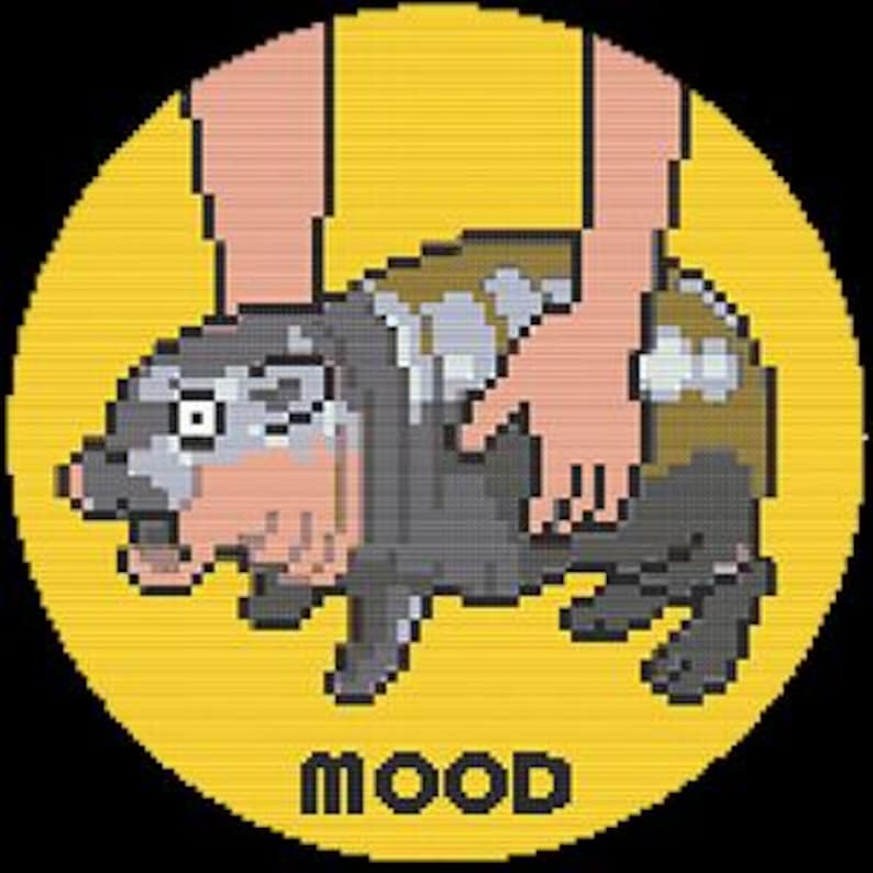 Moo Deng Mood Cross Stitch Digital Pattern Embroidery PDF SVG - Etsy