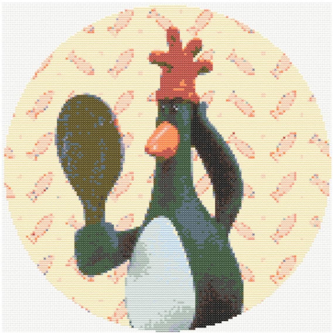 Feathers Mcgraw Penguin Wallace & Gromit Cross Stitch Digital Pattern ...