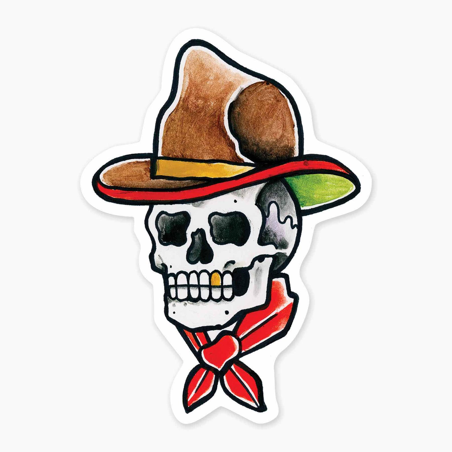 Skull Cowboy Vinyl Sticker: Weatherproof Art Decal - Etsy