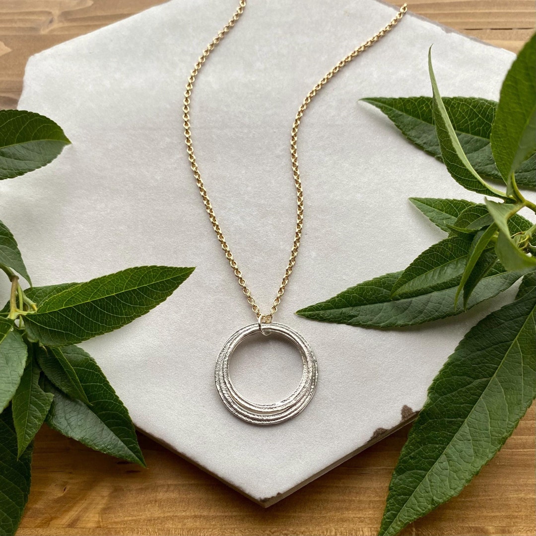 60th Birthday Necklace Gift - Sterling Silver Handcrafted 6 Circle ...