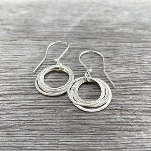 50th Birthday Earrings, Sterling Silver 5 Circles Small Hoops With ...