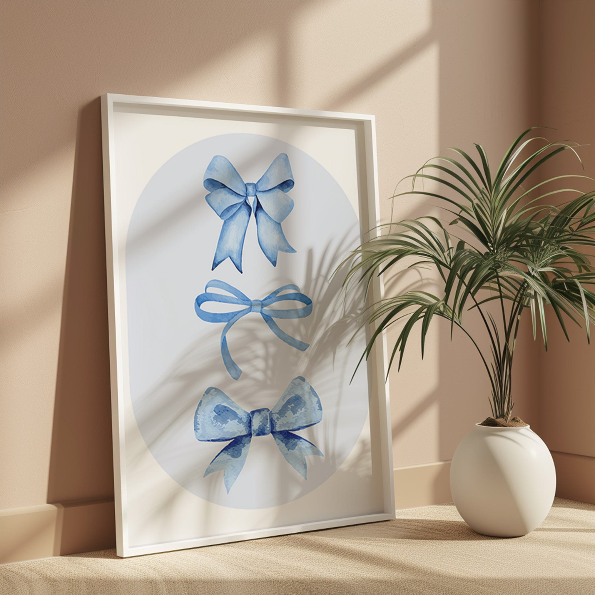 Coquette Printable Blue Bows Wall Decor | Preppy Girly, Balletcore Wall ...