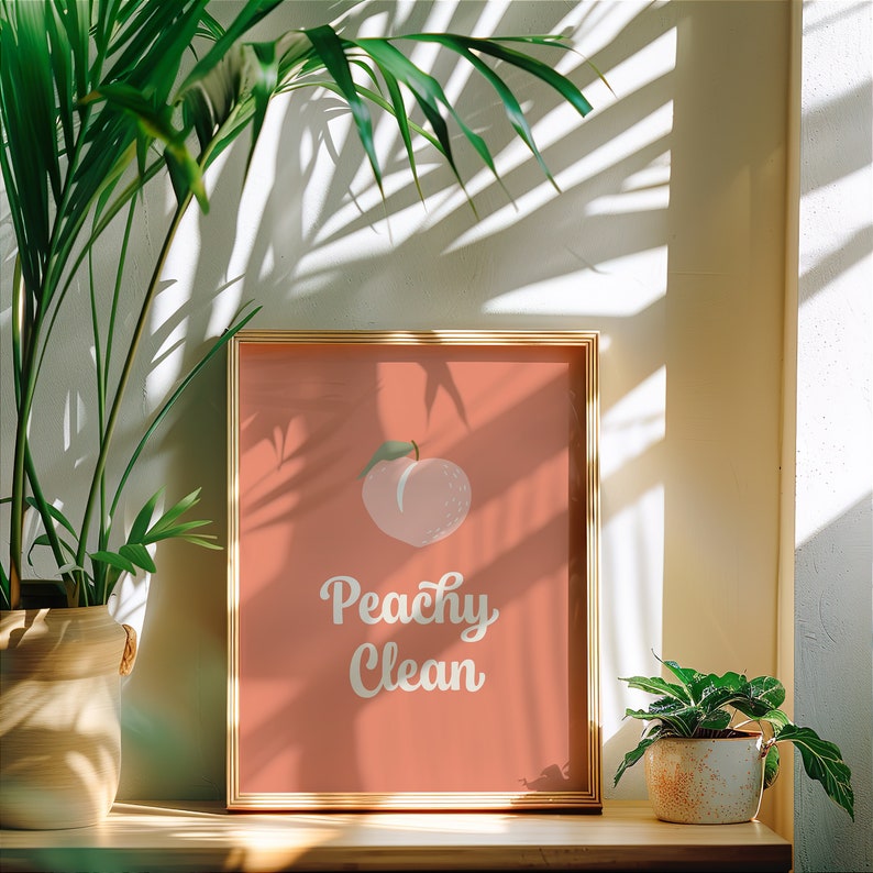 Peachy Clean Bathroom Set of 3 Poster | Funny Bathroom Art, Toilet ...