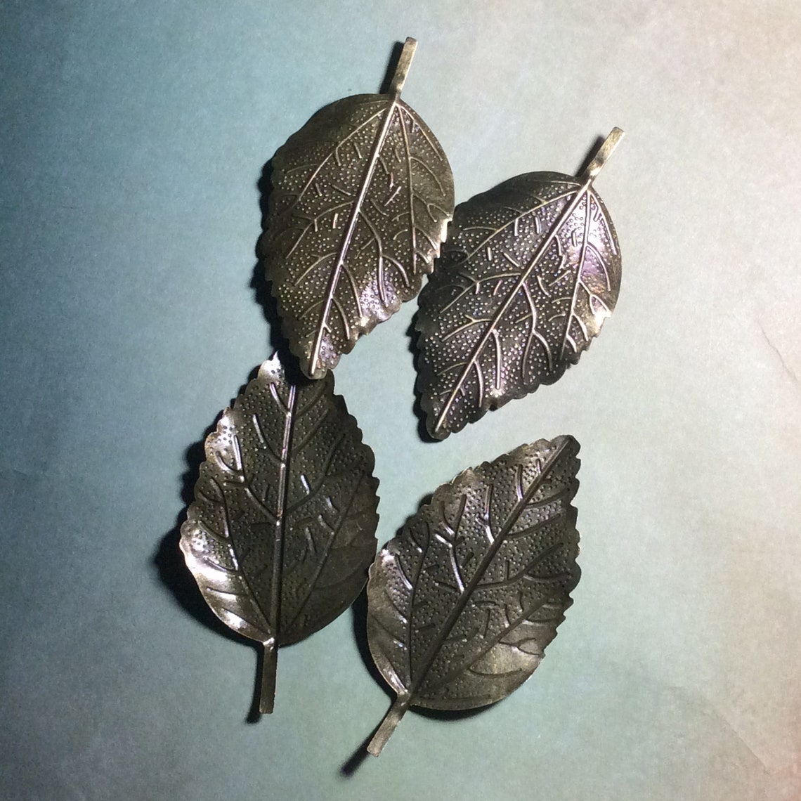 8 Metal Leaves Findings Leaf Embellishments - Etsy