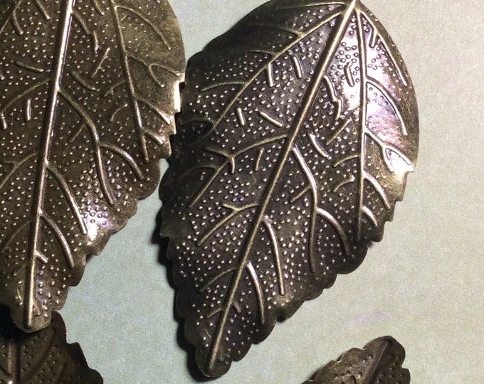 8 Metal Leaves Findings Leaf Embellishments - Etsy