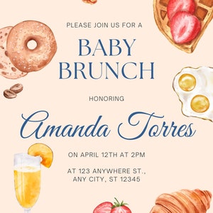 Baby Brunch Baby Shower Invitation, Digital Download, Customizable ...