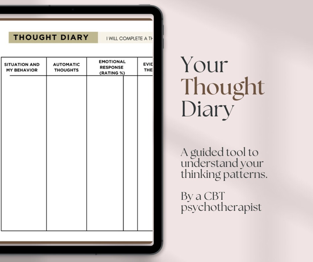 Printable Thought Diary - CBT Tool to Change Your Thinking Patterns ...