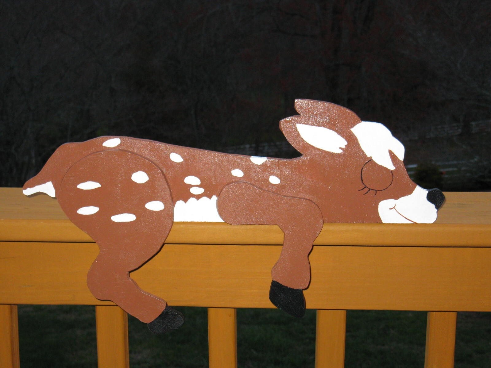 Deer Fawn Wood Handmade Rustic Baby Nursery Child’s Room Cabin Railing ...