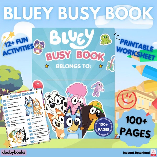 Bluey Busy Book,alphabet Busy Book,bluey Activity Book,bluey Activity ...